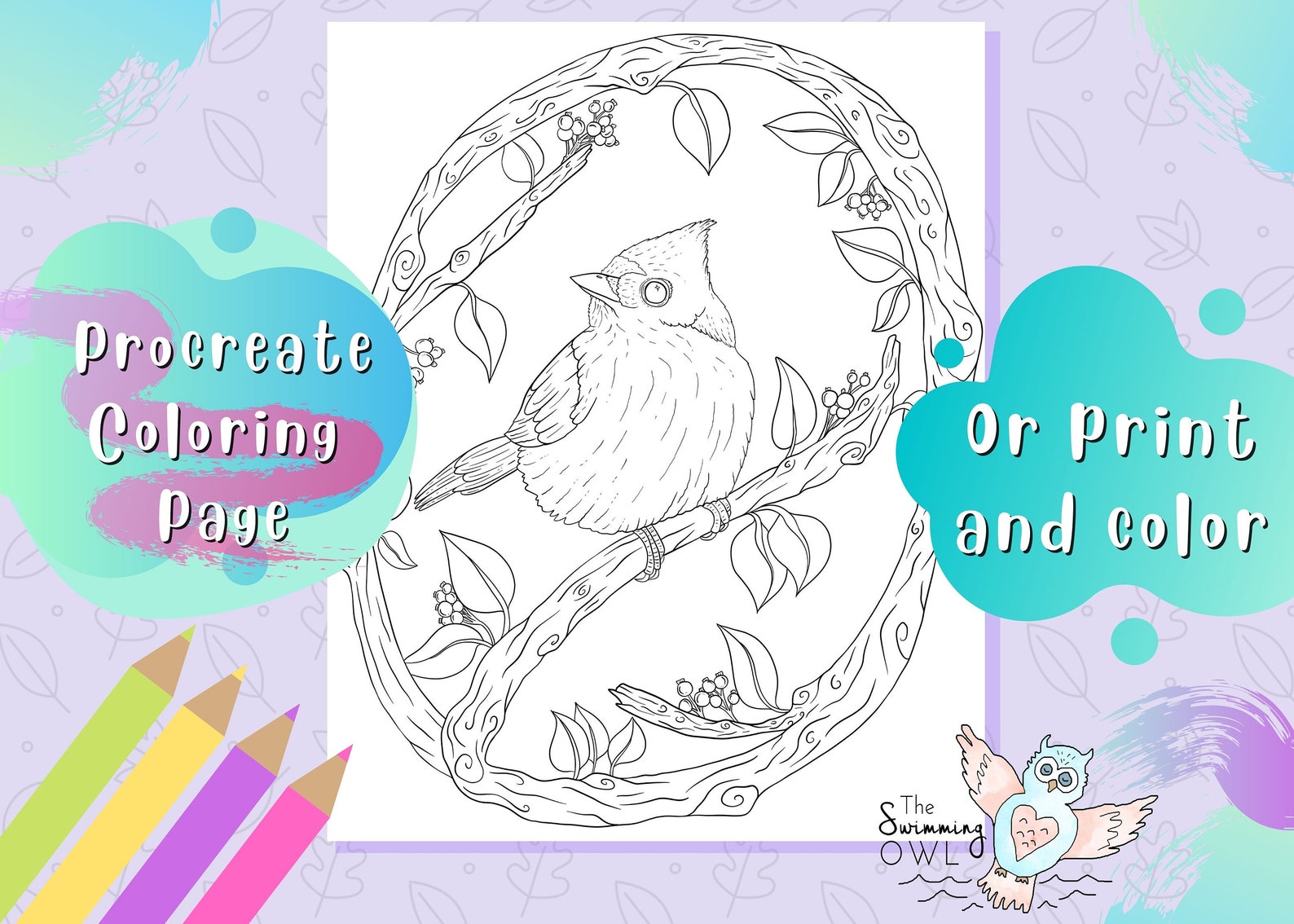 Printable Bird Coloring Page Little Bird Coloring Page - Etsy