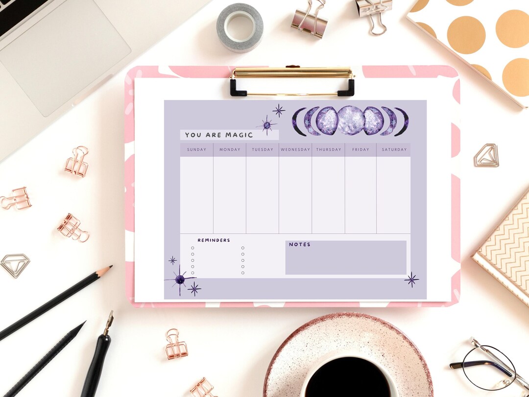 Celestial Weekly Goal Setting Planner, Printable for Flexible Planning Managing Your To-do List ...