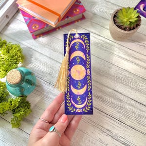 Moon Phases Bookmark With Tassel - Cute Celestial Witchy Bookmark for ...