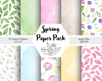 Spring Digital Paper Spring Scrapbook Paper Digital Paper - Etsy