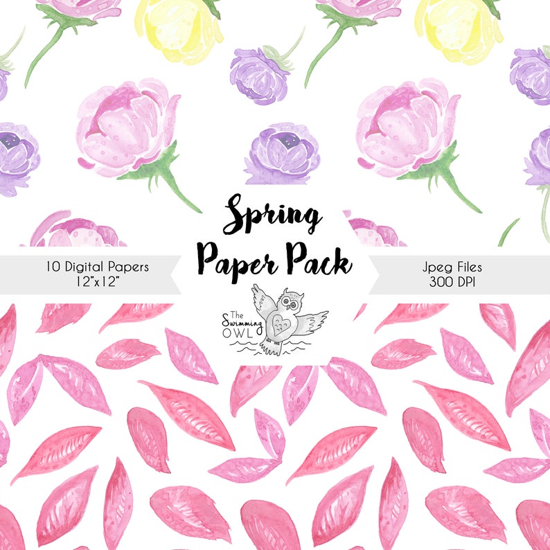 Spring Scrapbook Paper Digital Spring Paper Digital Paper - Etsy