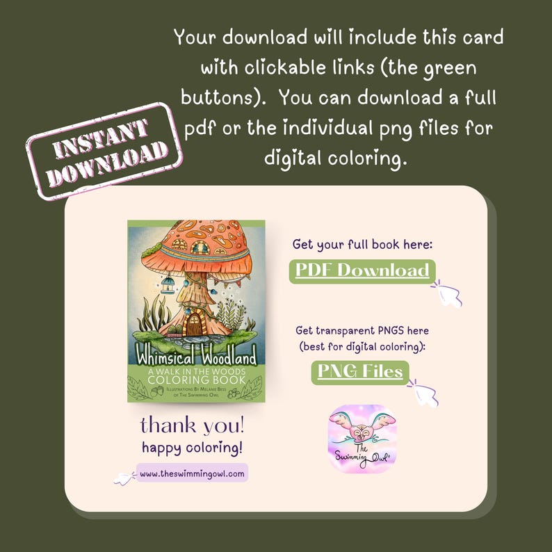 Whimsical Woodland Coloring Book - Walk in the Woods Coloring Pages for ...