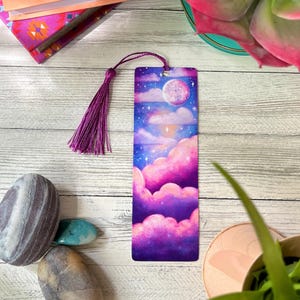 Dreamy Clouds Bookmark With Tassel - Cute Celestial Bookmark for ...