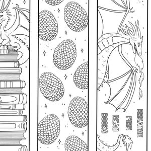 4 Dragon Bookmarks Coloring Page | Dragon Scales + Dragon Eggs ...
