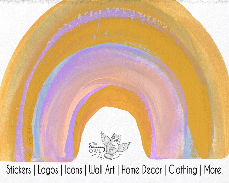 Painterly Rainbow Clipart Bright Rainbow Clipart Rainbows | Etsy