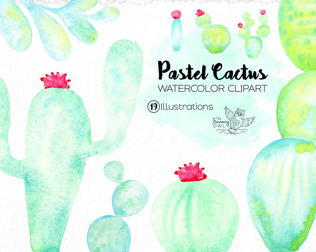 Watercolor Cactus Clipart Watercolor Clipart Cactus Illustrations ...