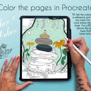 Printable Zen Stones Coloring Page, Procreate Coloring Page, Cairn ...