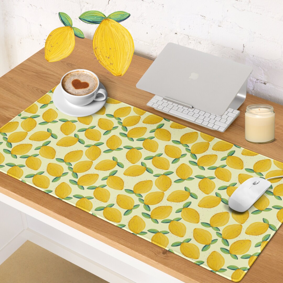 Lemons Desk Mat Large Cottagecore Desk Mat Kawaii Gaming Mouse Pad ...