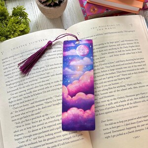 Dreamy Clouds Bookmark With Tassel - Cute Celestial Bookmark for ...