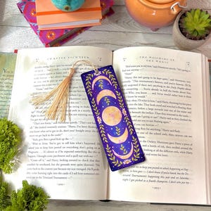 Moon Phases Bookmark With Tassel - Cute Celestial Witchy Bookmark for ...
