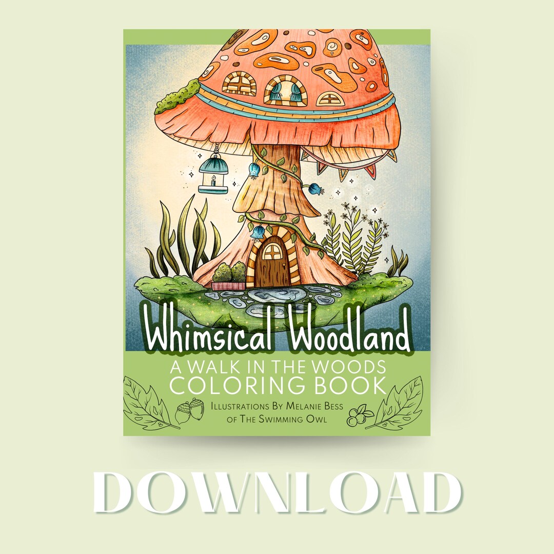Whimsical Woodland Coloring Book DOWNLOAD - Walk in the Woods Coloring ...