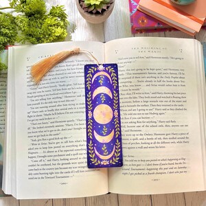 Moon Phases Bookmark With Tassel - Cute Celestial Witchy Bookmark for ...