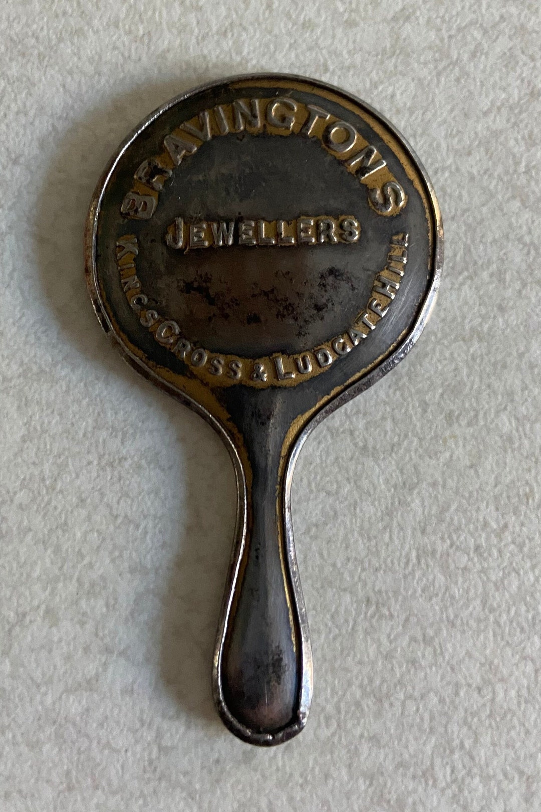 1920s Advertising Pocket Hand Mirror - Bravington Jewellers - Kings ...