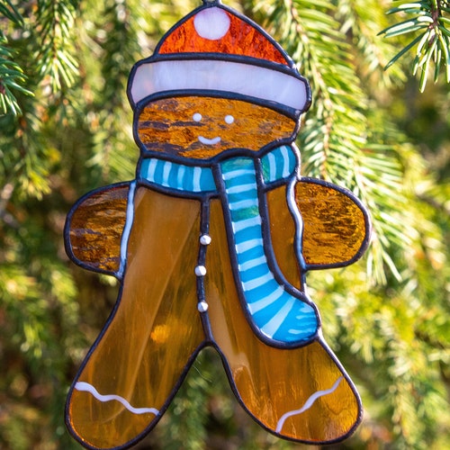 Reindeer Stained Glass Window Hangings Christmas Ornaments - Etsy