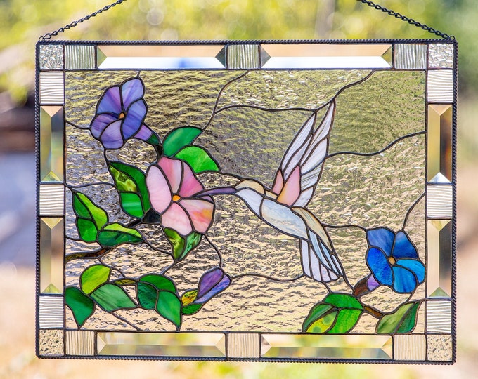 Hummingbird Stained Glass Window Panel Christmas Gifts Custom - Etsy