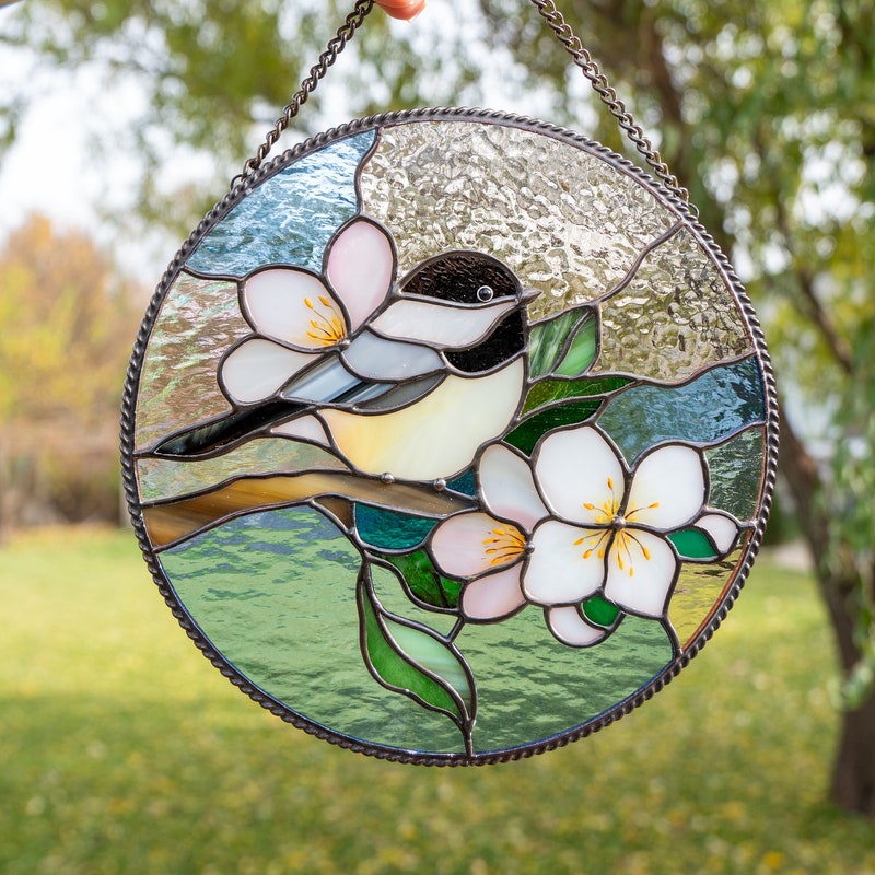 Stained Glass Chickadee - Etsy