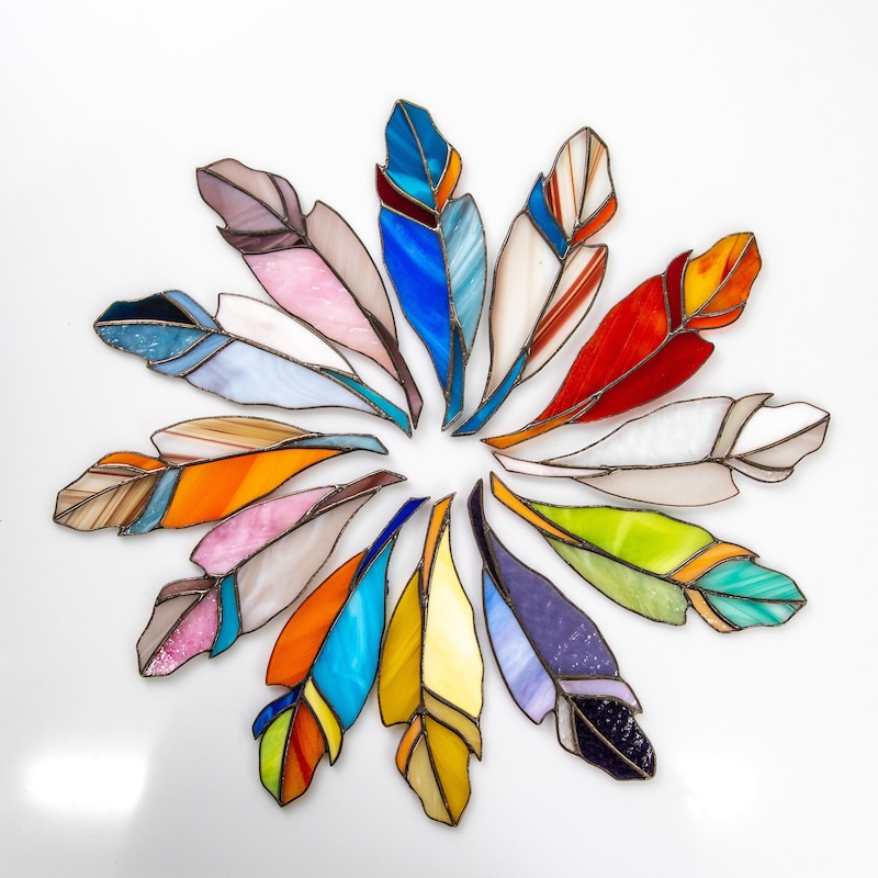 Stained Glass Feather - Etsy