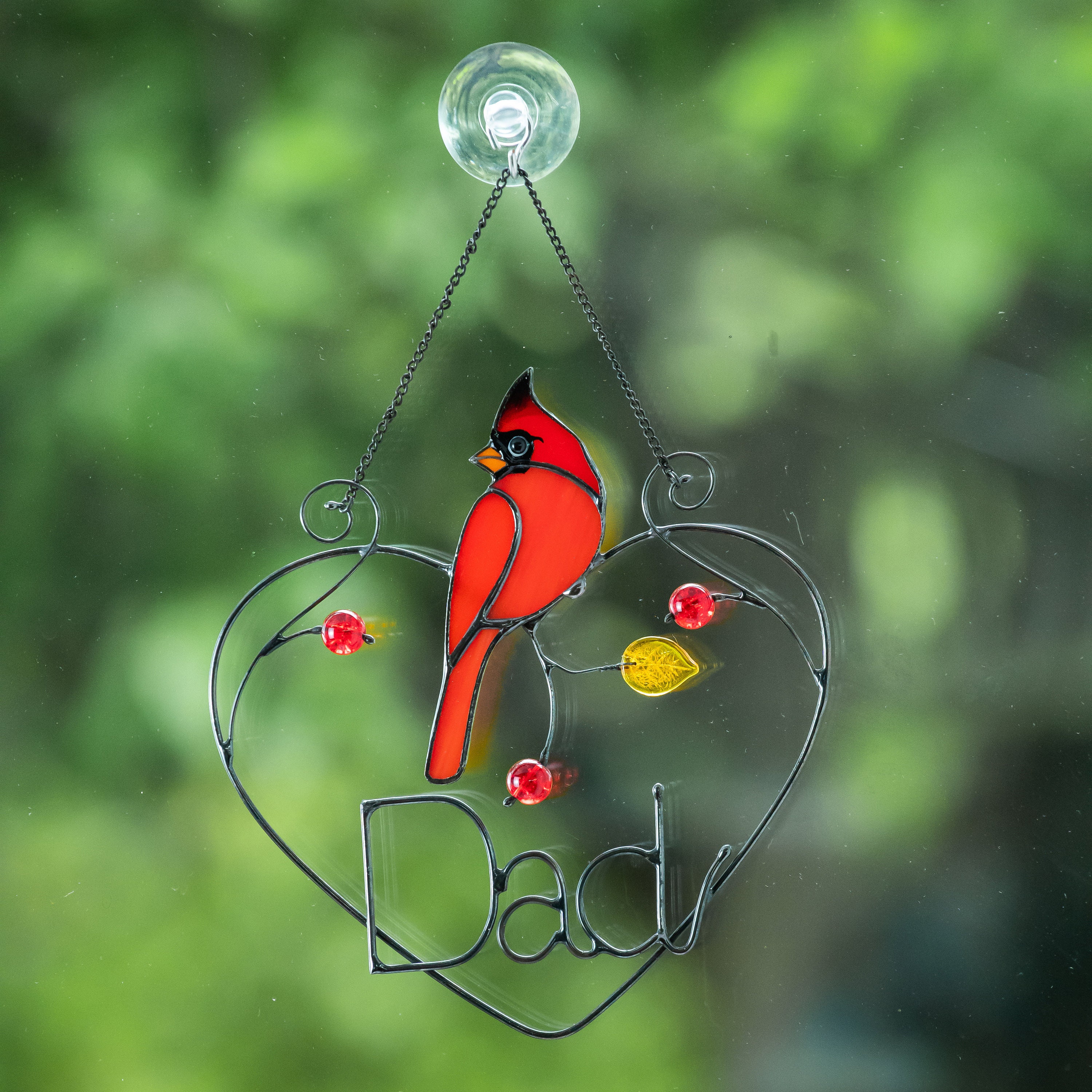 Cardinal Stained Glass Window Hangings Personalized Gifts - Etsy