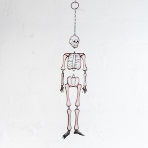 Halloween Stained Glass Horror Human Skeleton Custom Stained Glass ...