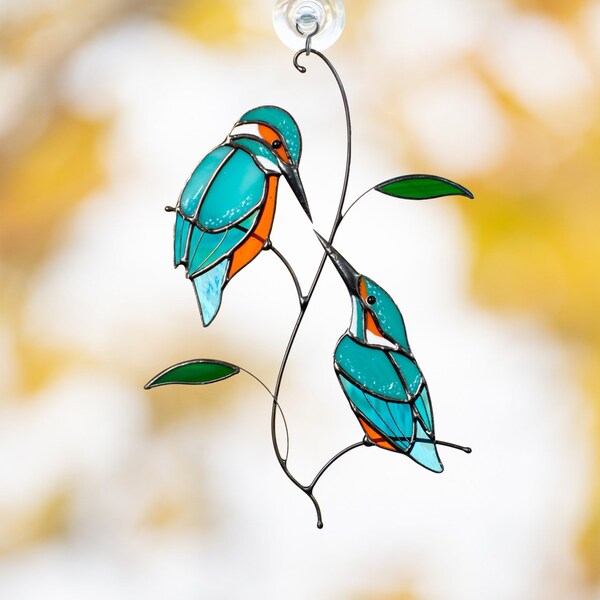 Kingfisher Stained Glass - Etsy