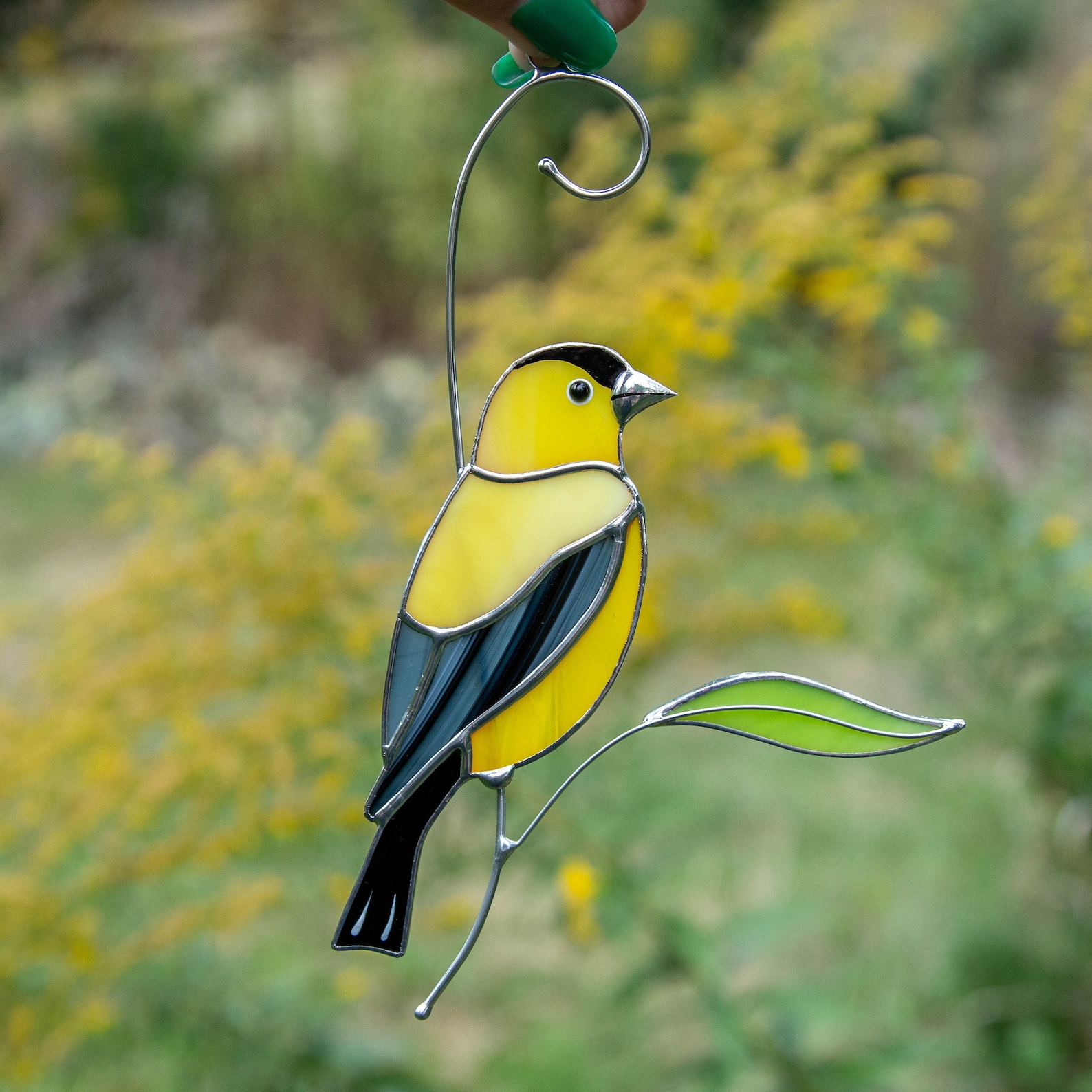 Goldfinch Stained Glass Window Hangings Christmas Gifts Custom - Etsy