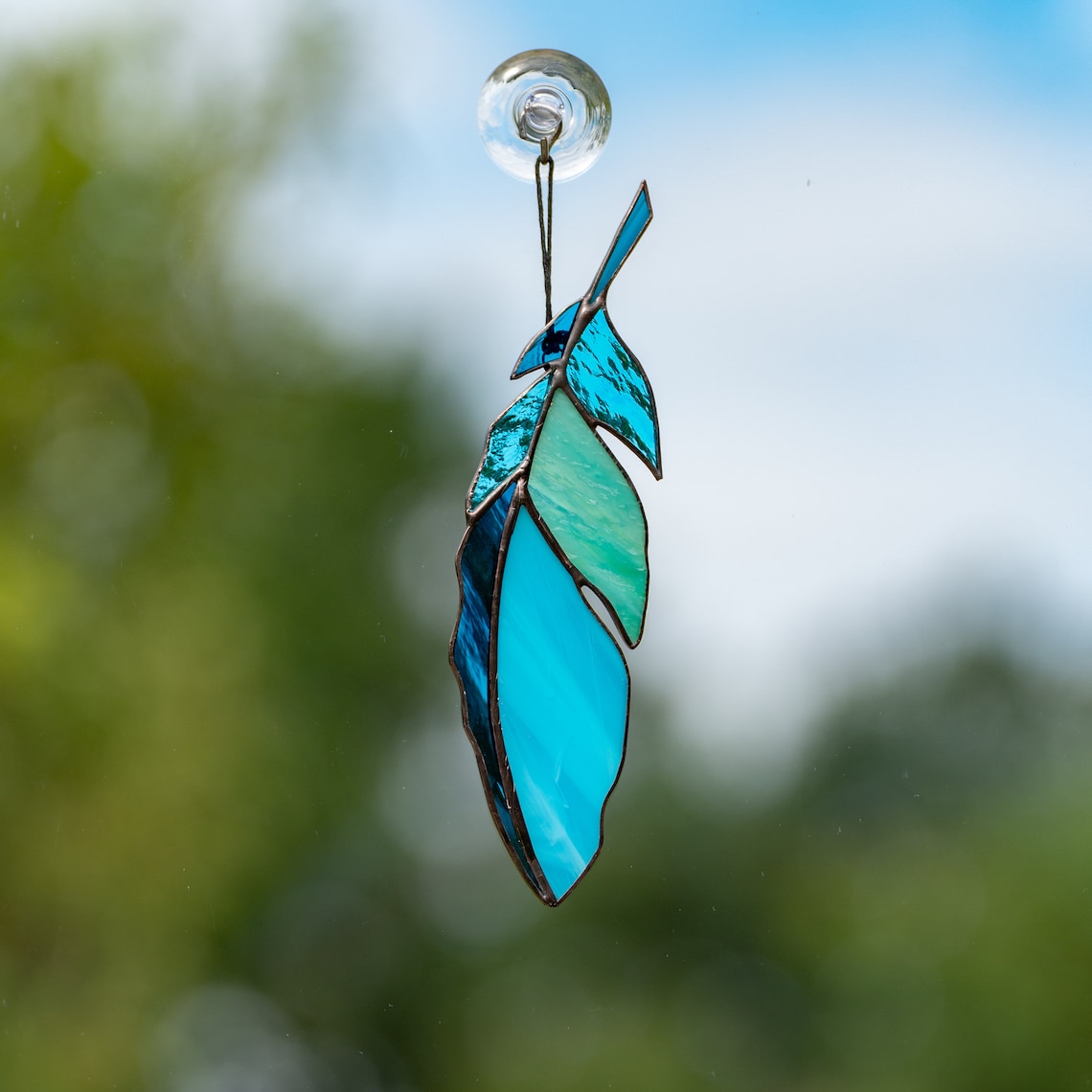 Stained Glass Feather Window Hangings Decor Christmas Gifts - Etsy