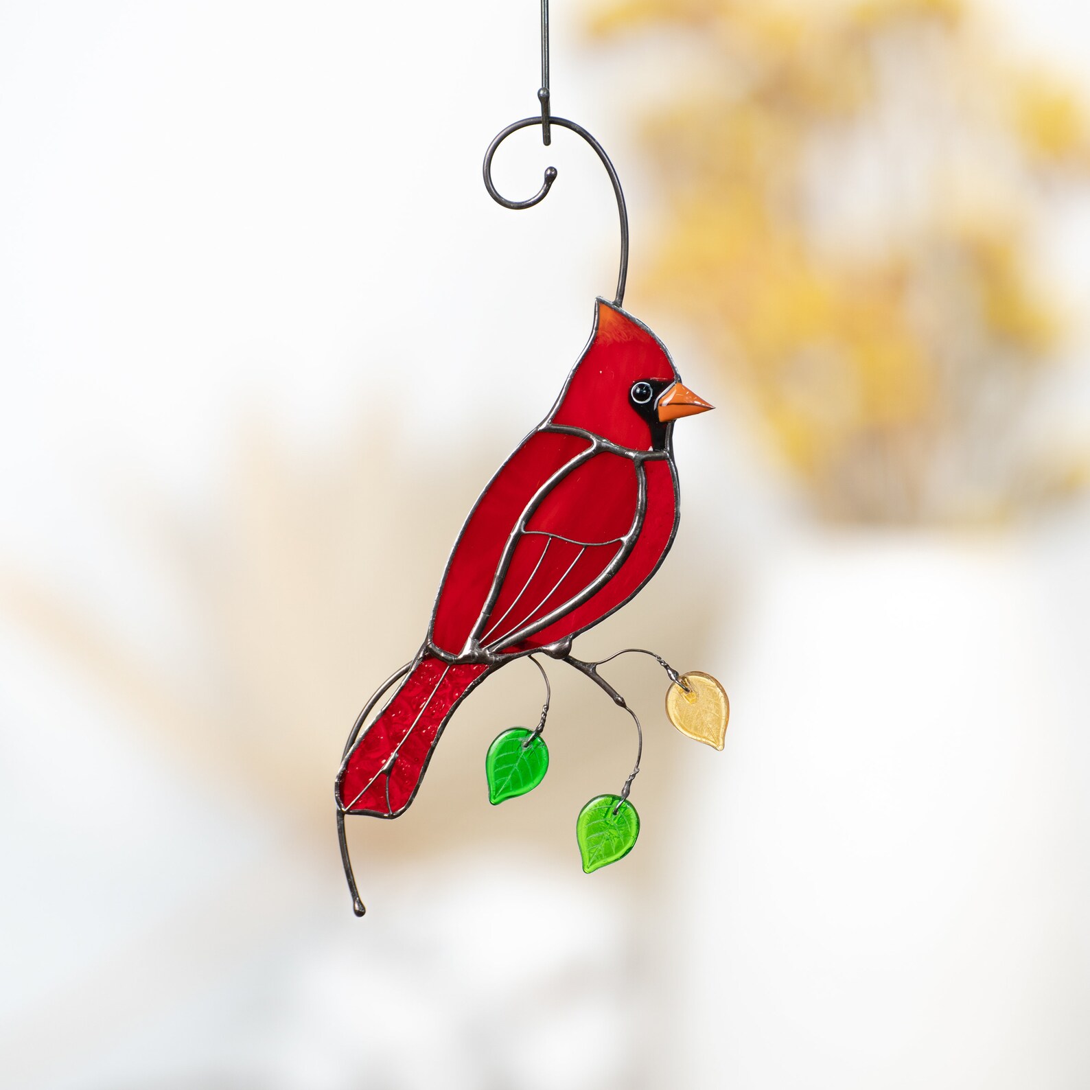 Cardinal Stained Glass Window Hangings Christmas Gifts Custom - Etsy
