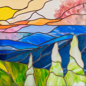 Blue Ridge Mountains Stained Glass Window Hangings North - Etsy