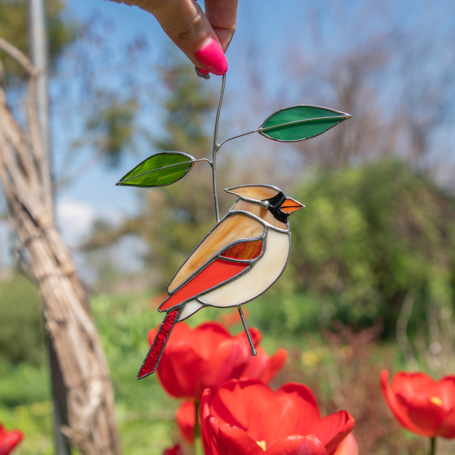Stained Glass Cardinal Suncatcher Christmas Gifts Custom - Etsy
