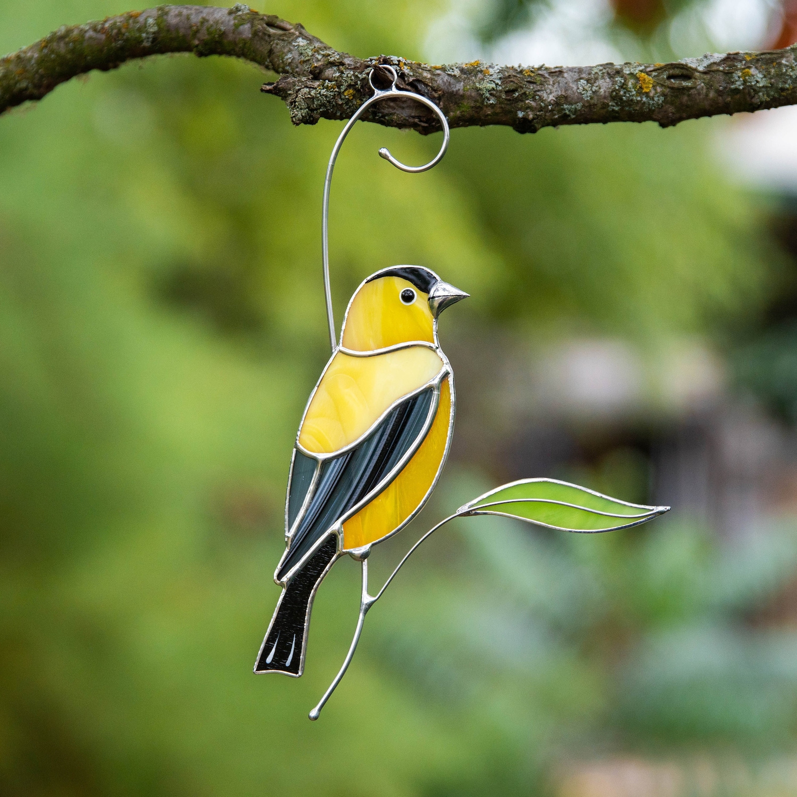 Goldfinch Stained Glass Window Hangings Christmas Gifts Custom - Etsy