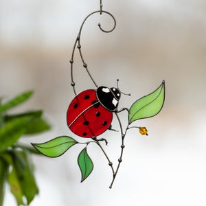 Ladybug Stained Glass Window Hangings Birthday Gift Custom Stained ...