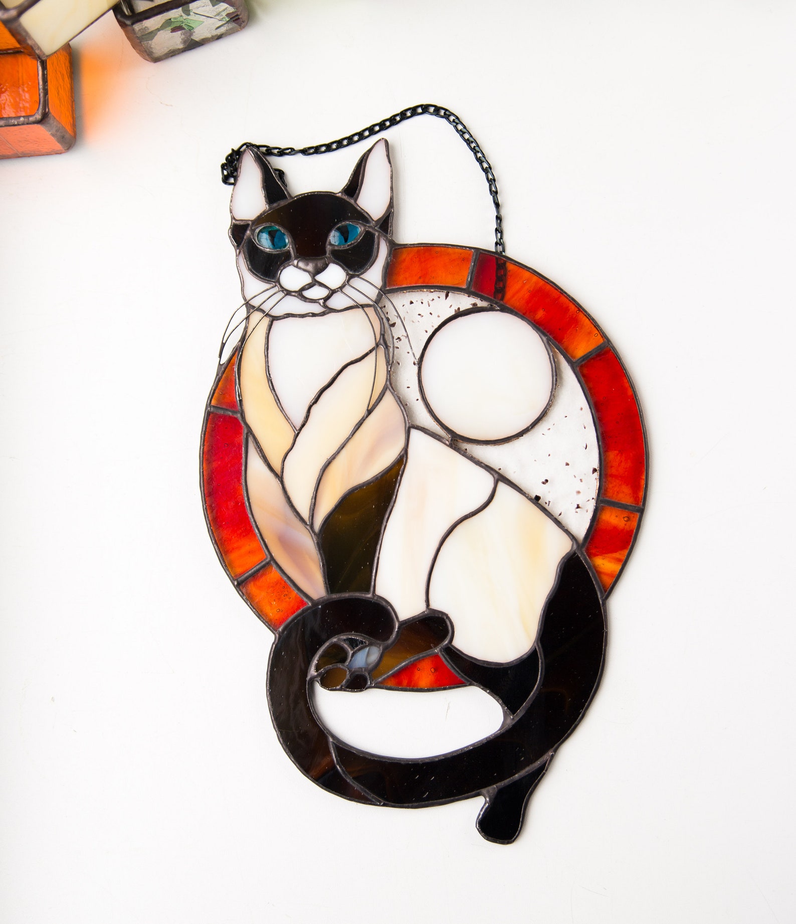 Siamese Cat Stained Glass Suncatcher Pet Loss Gifts Custom Cat - Etsy