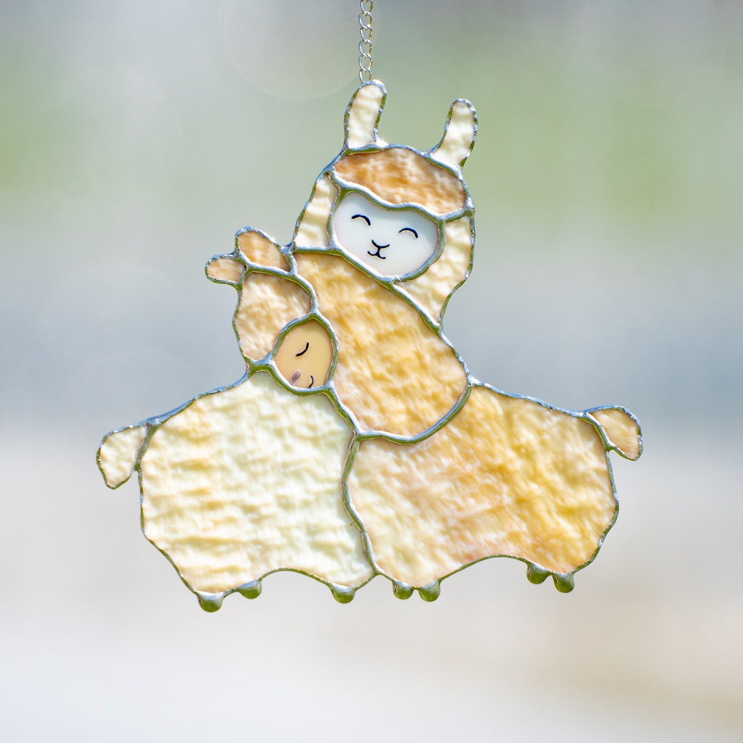 Alpaca Stained Glass Window Hangings Big Sister Gift Llama Decor Alpaca ...