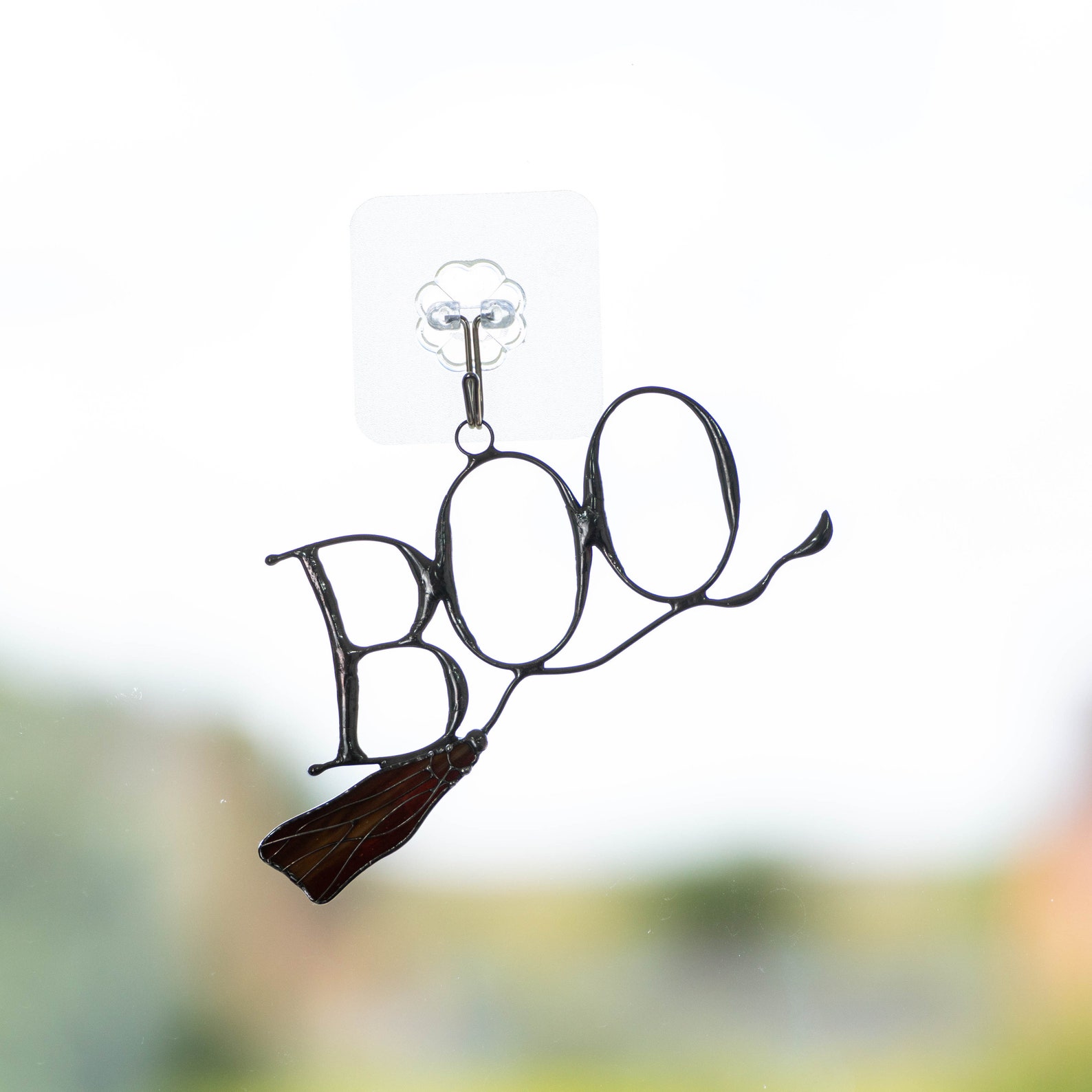 Boo to You Halloween Stained Glass Window Hangings Halloween - Etsy