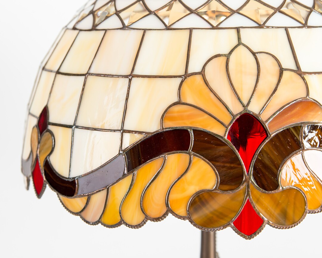 Modern Stained Glass Lamp New Job Gift for Her Bedside Lamp Shade ...
