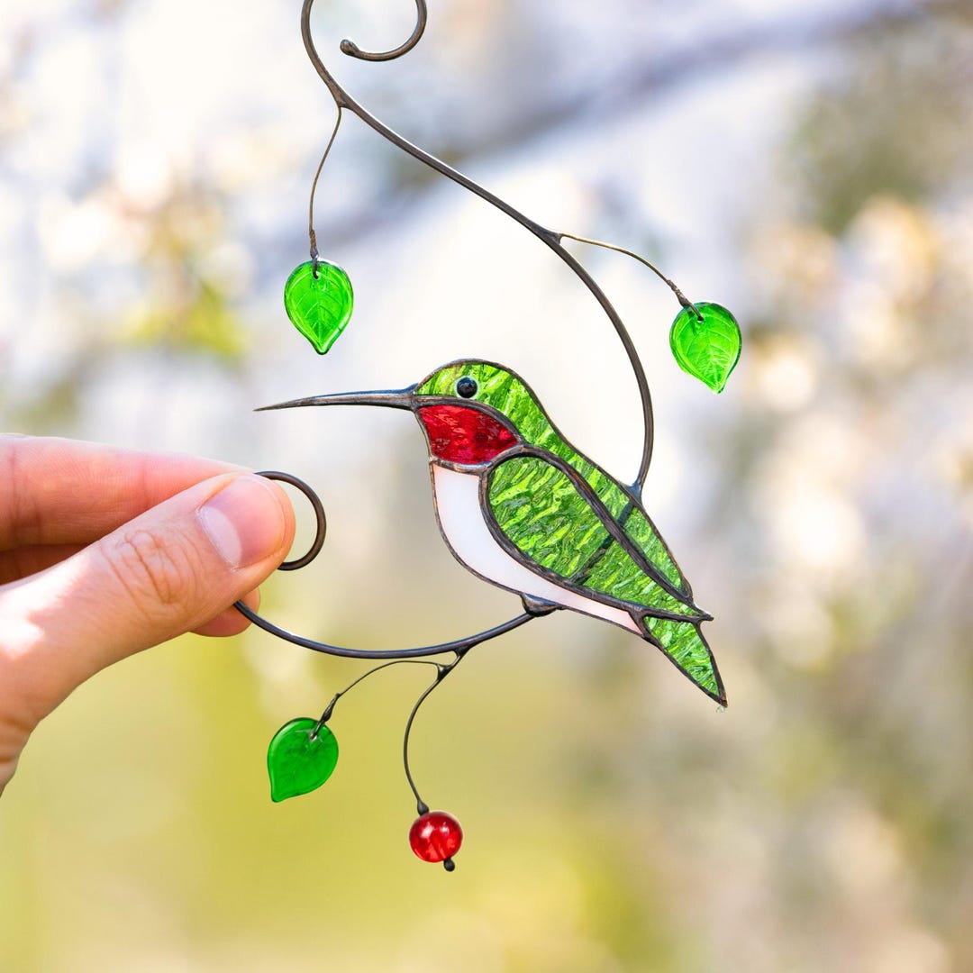 Hummingbird Stained Glass Window Hangings New Mom Gift Custom Stained ...