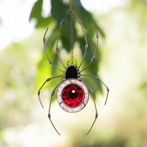 Spider Stained Glass Window Hangings Halloween Stained Glass Suncatcher ...