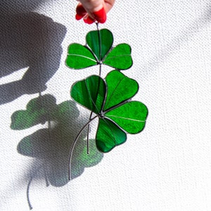 Clover Stained Glass Suncatcher Stained Glass Window Hangings - Etsy