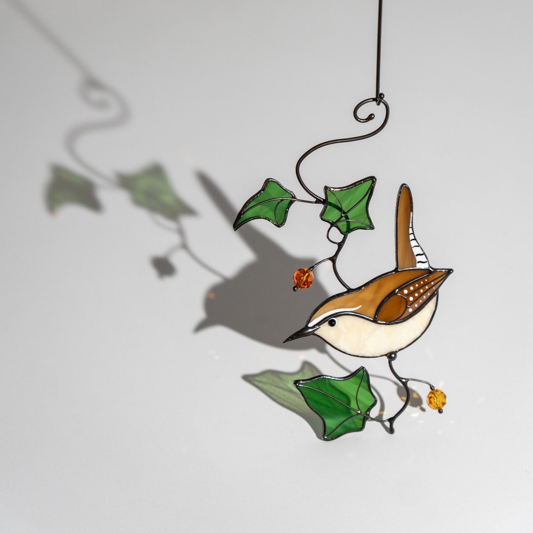 Carolina Wren Stained Glass Window Hangings Sister in Law Gifts Stained ...