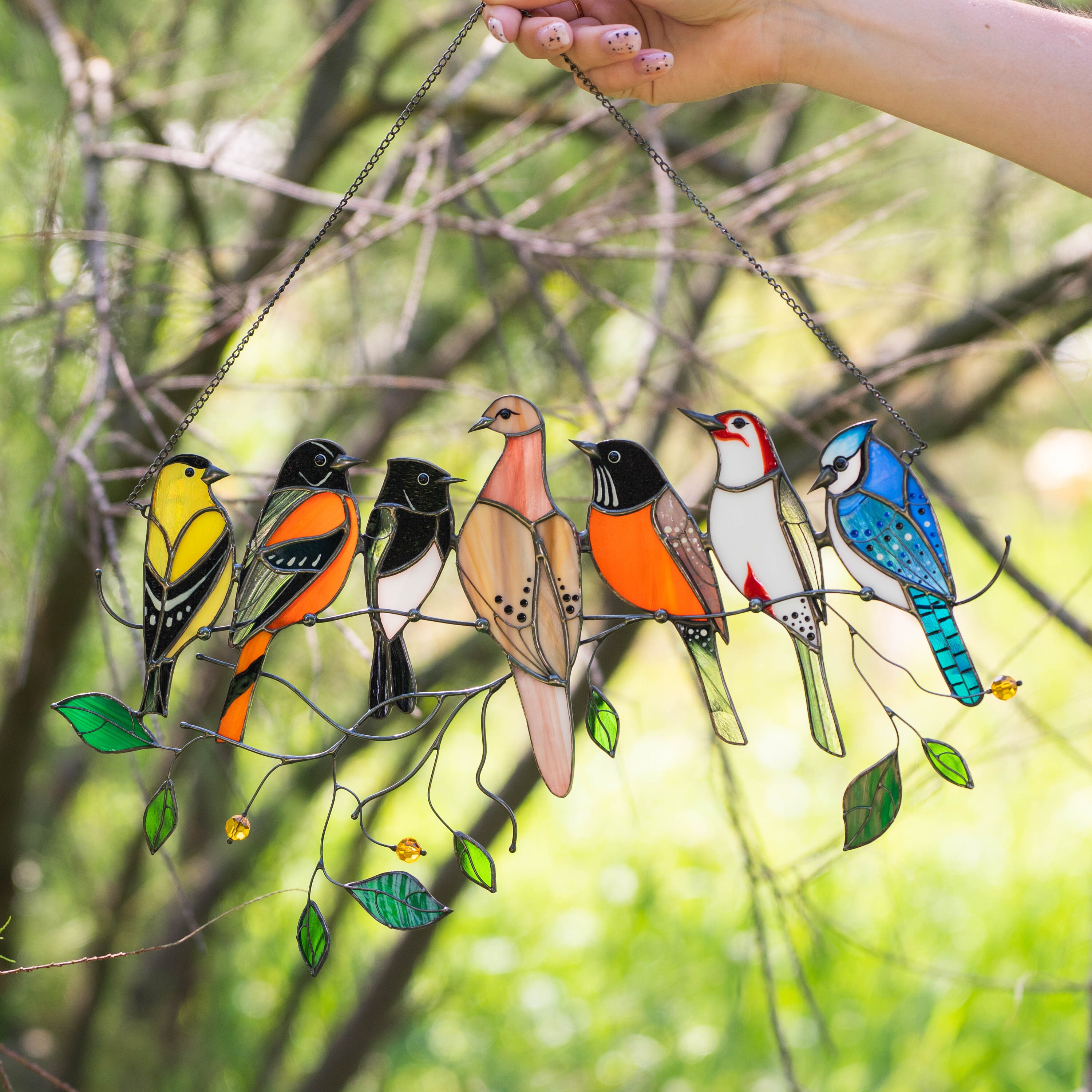 Birds Of Prey Stained Glass Suncatcher Blue Jay Stained Glass Etsy Canada