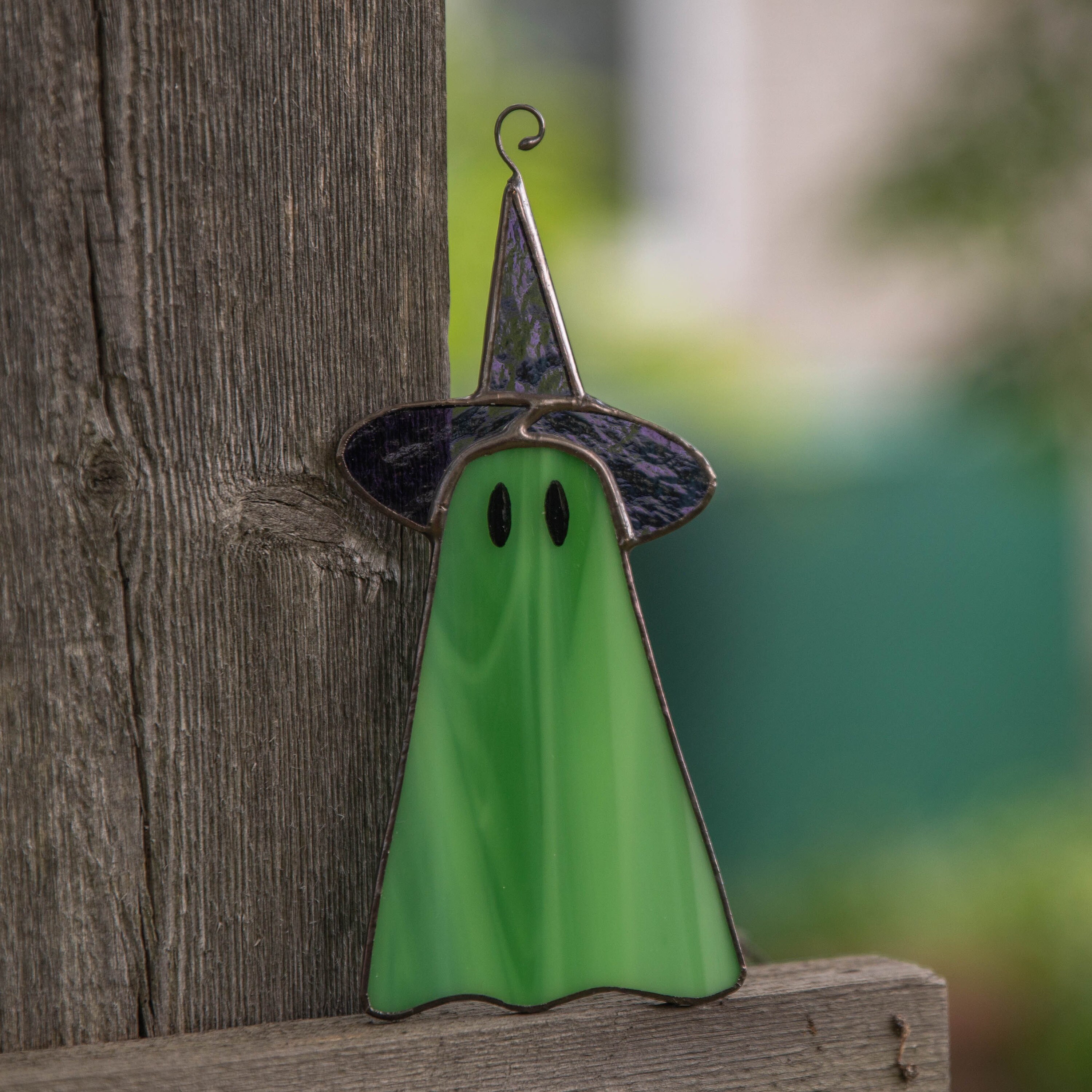 Halloween stained glass ghosts Halloween decor outdoor Modern | Etsy