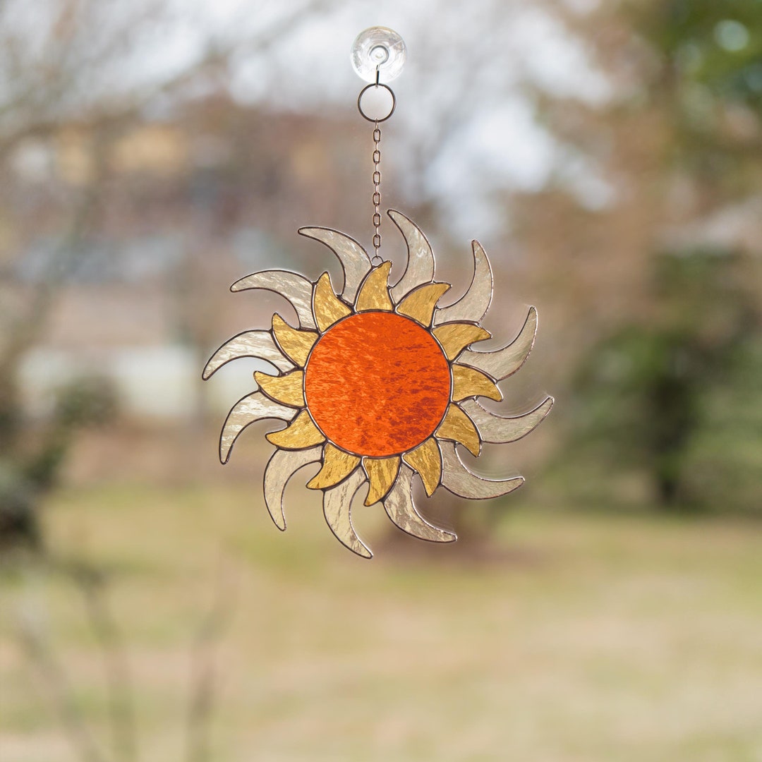 Sun Ornament Stained Glass Window Hangings Best Gift for Mom Sunshine ...