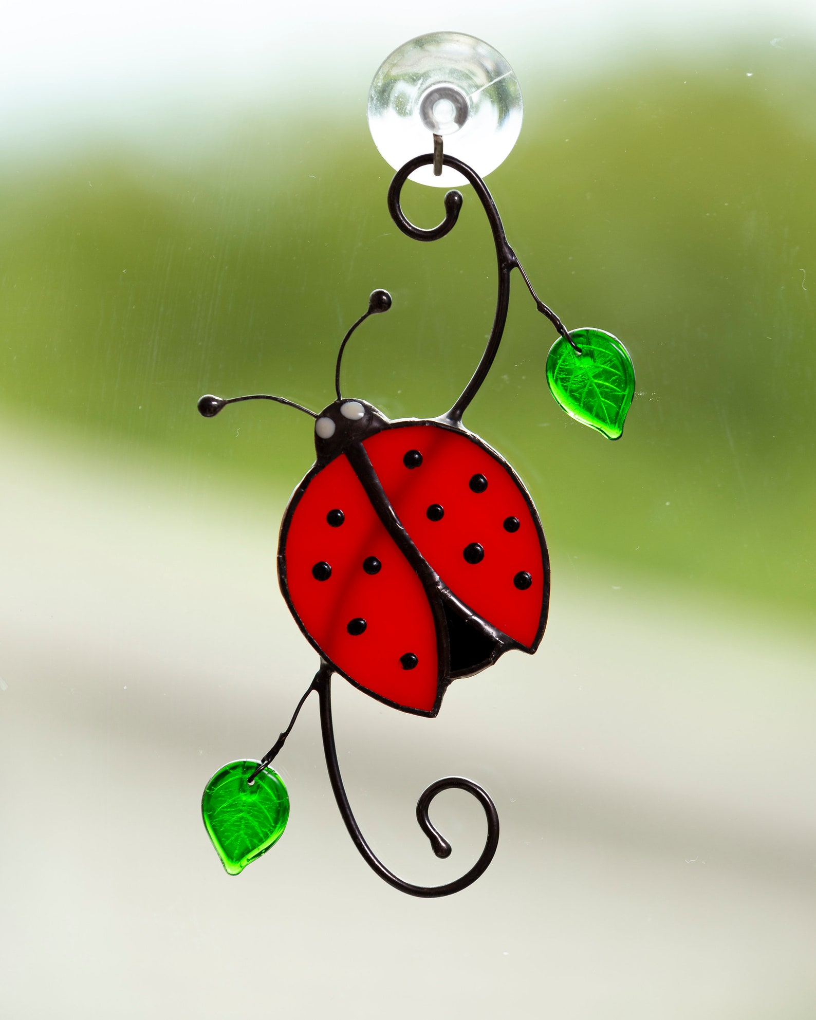 Ladybug Stained Glass Window Hangings Christmas Gifts Stained - Etsy ...