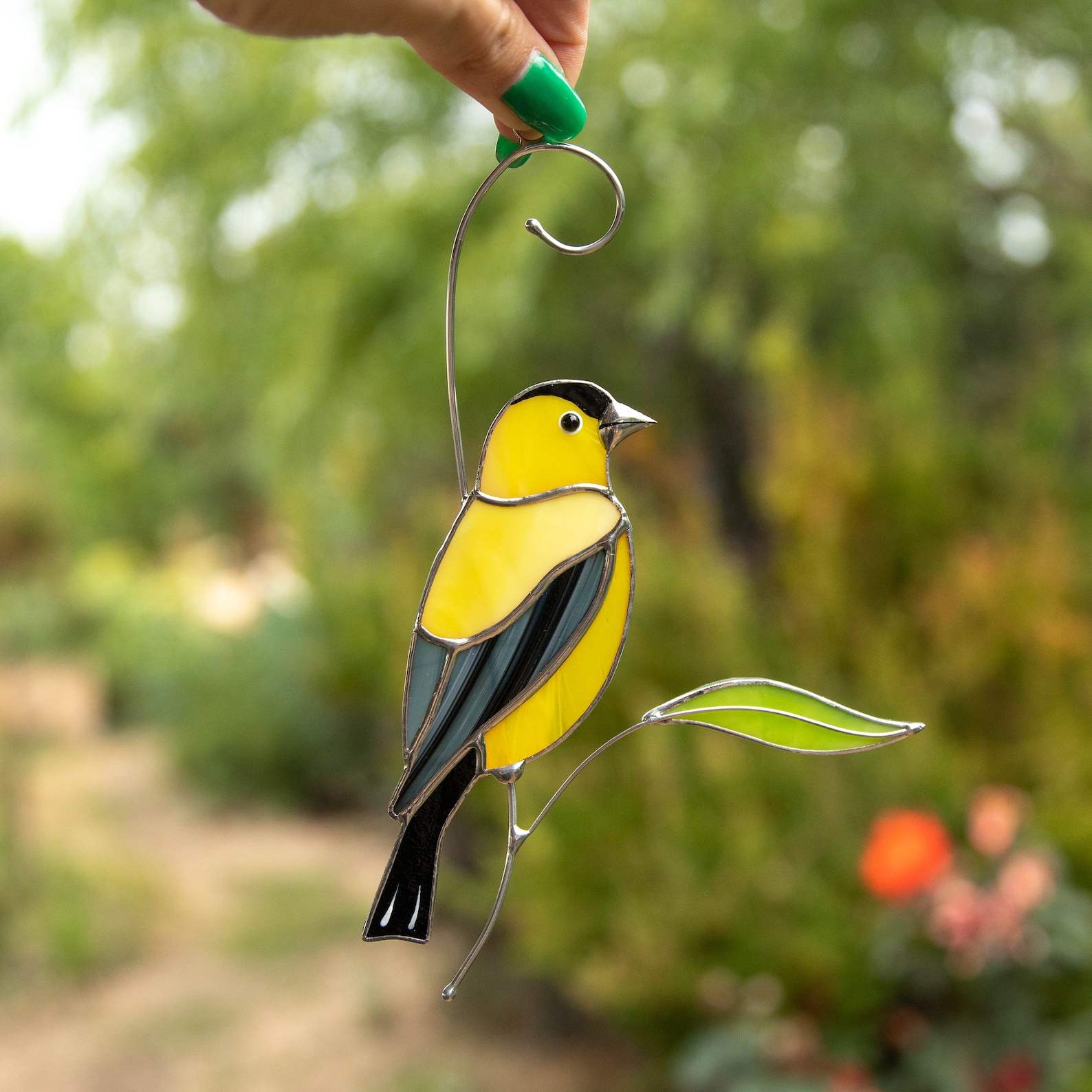 Goldfinch Stained Glass Window Hangings Christmas Gifts Custom - Etsy
