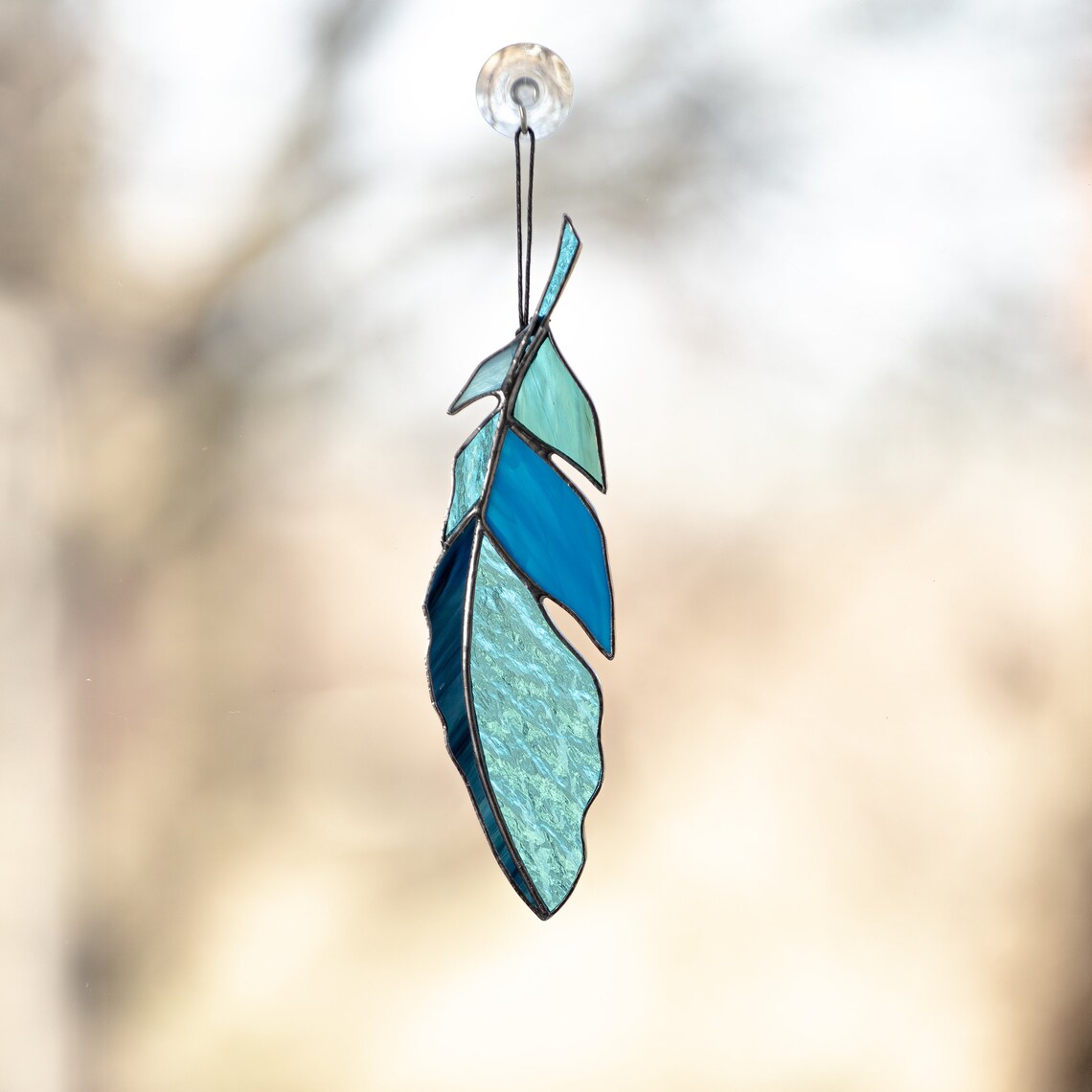 Stained Glass Feather Window Hangings Decor Christmas Gifts - Etsy