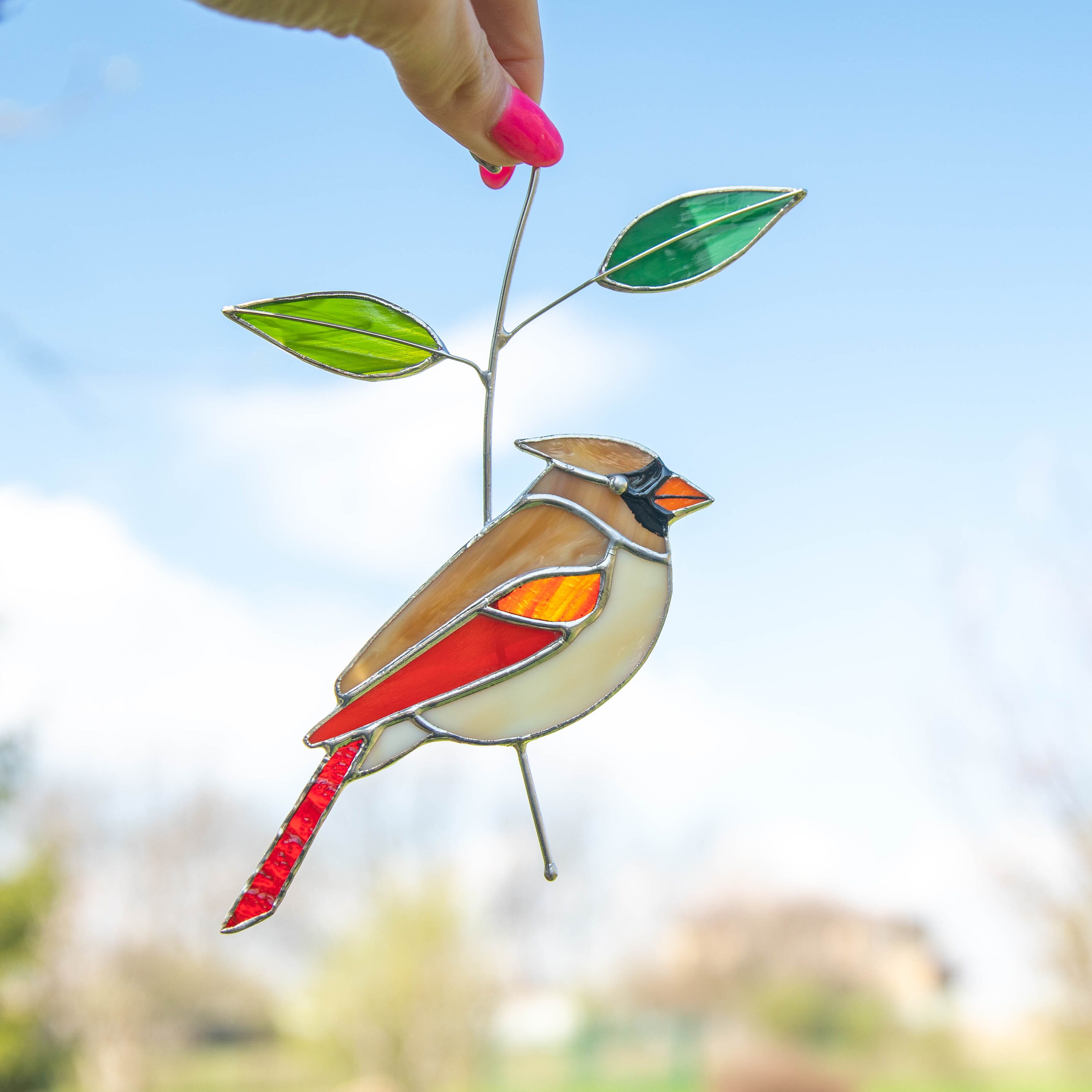 Stained Glass Cardinal Suncatcher Christmas Gifts Custom - Etsy
