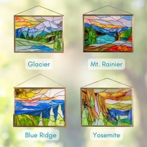 Glacier National Park Stained Glass Window Hangings Mothers Day Gift ...