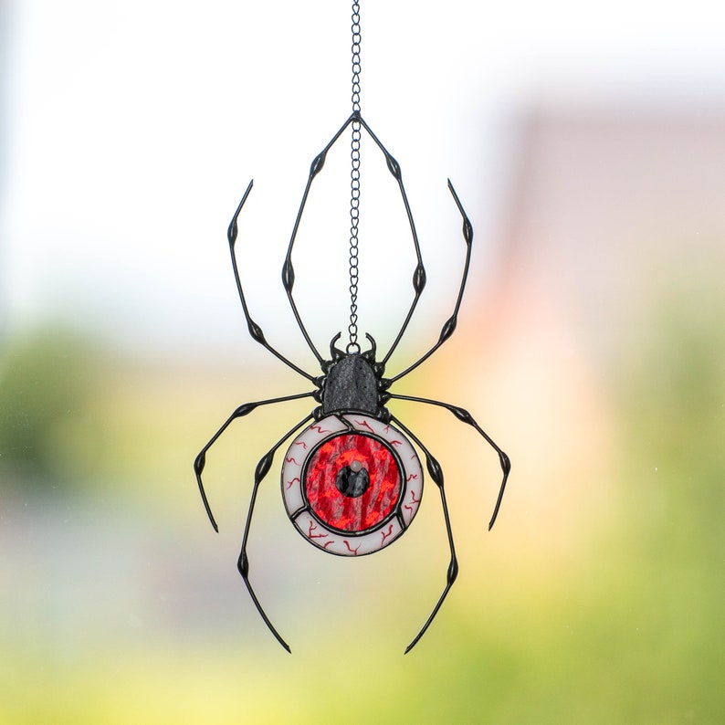 Spider Stained Glass Window Hangings Halloween Stained Glass - Etsy