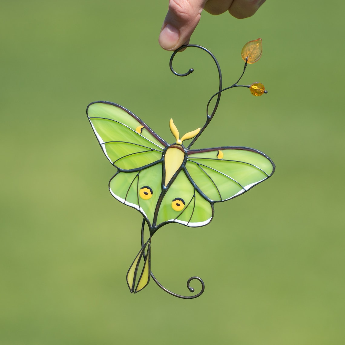 Luna Moth Stained Glass Window Hangings Christmas Gifts Custom - Etsy