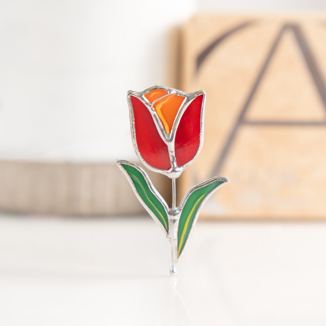 Flower Brooch Stained Glass Art Mothers Day Gift Gifts for Plant Lovers ...